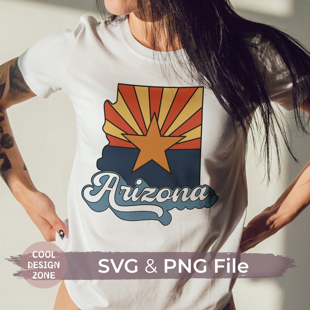 Retro Arizona Flag SVG, Arizona State Map, Vintage Arizona Svg Cricut ...