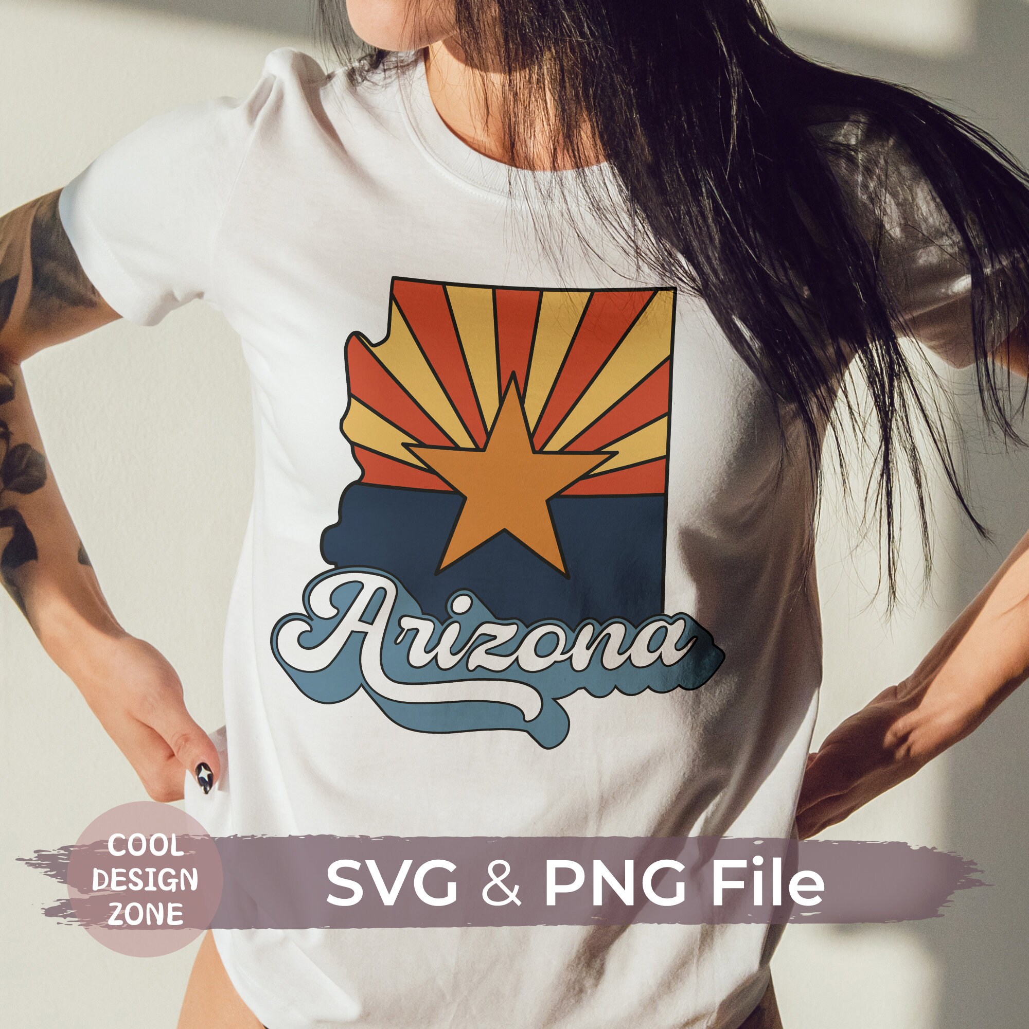 Retro Arizona Flag SVG Arizona State Map Vintage Arizona Svg - Etsy