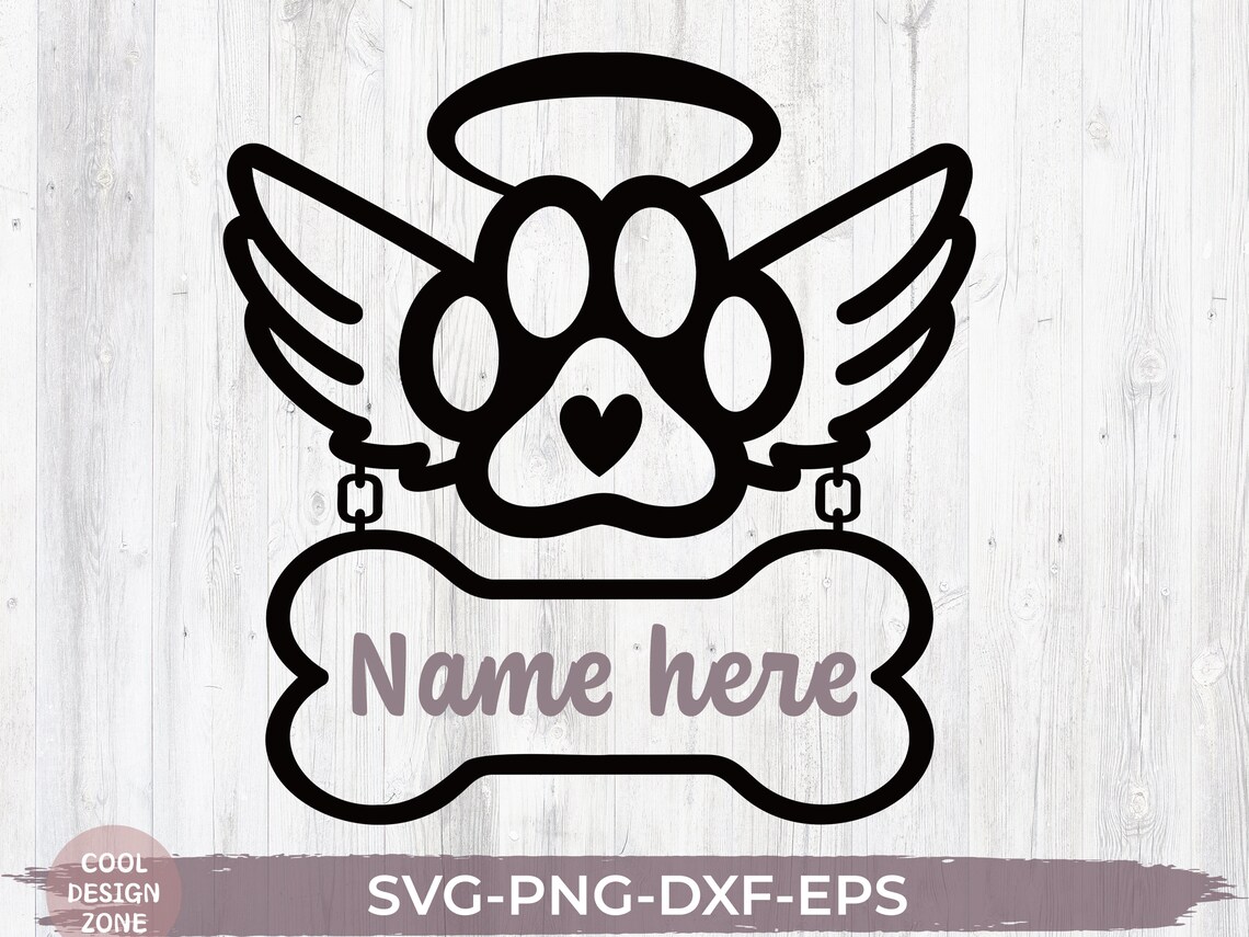 Angel Wing Dog Svg Pet Loss Memorial Dog Loss Wing Paw Dog - Etsy
