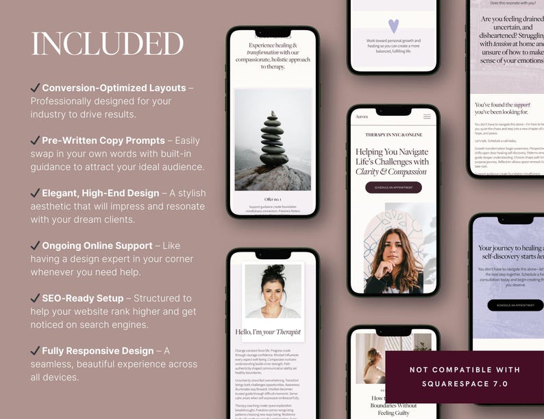 Clean Therapist Website Template | Squarespace | Counselor, Life Coach ...