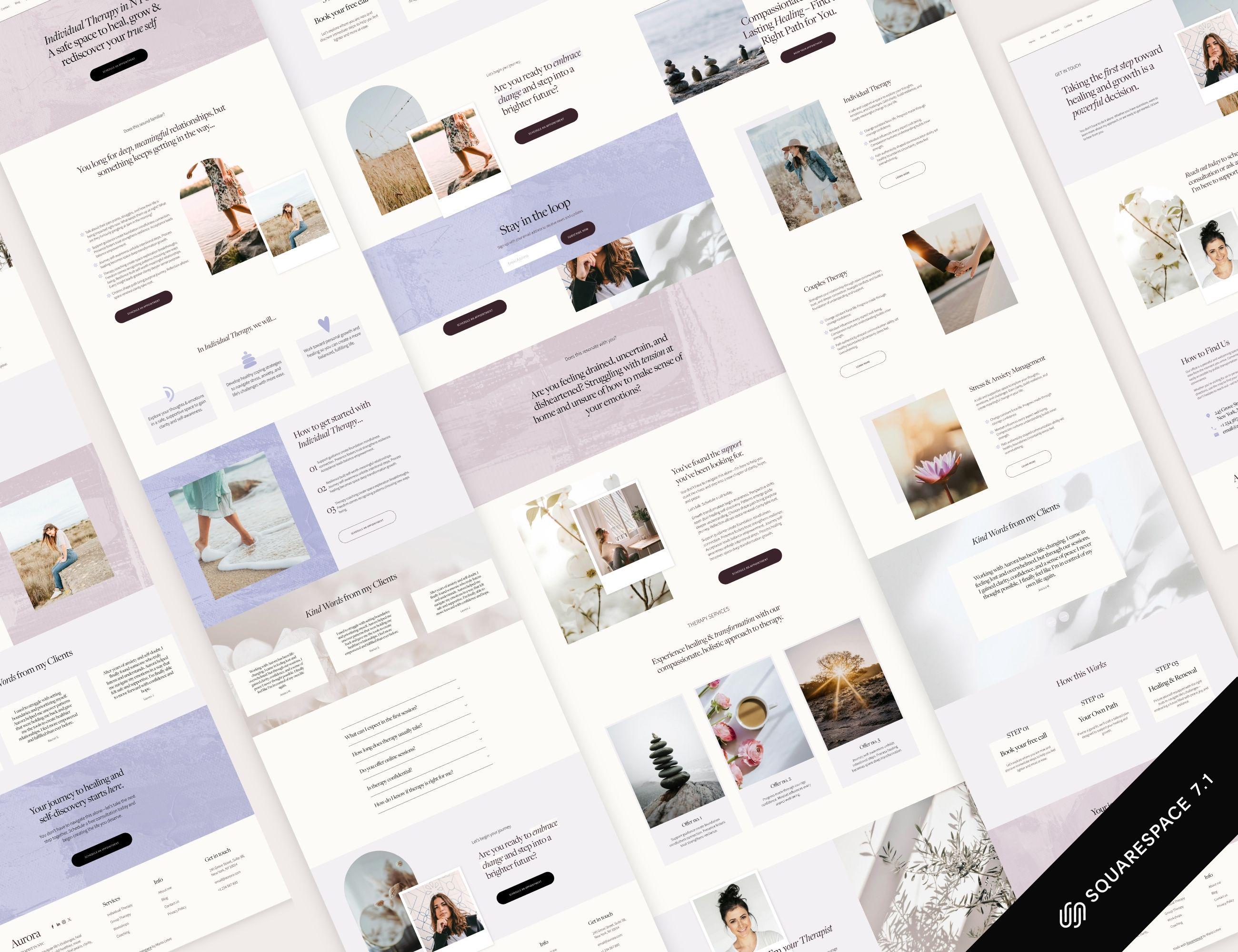 Clean Therapist Website Template | Squarespace | Counselor, Life Coach ...