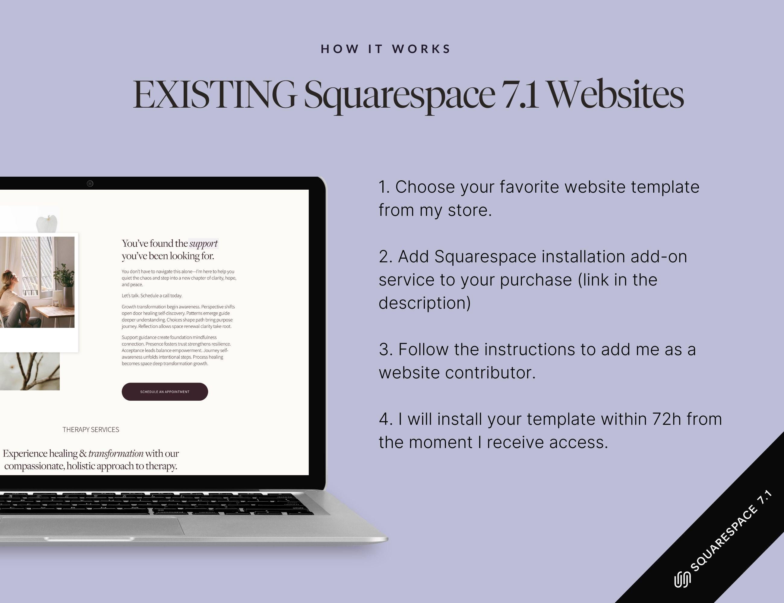 Clean Therapist Website Template | Squarespace | Counselor, Life Coach ...
