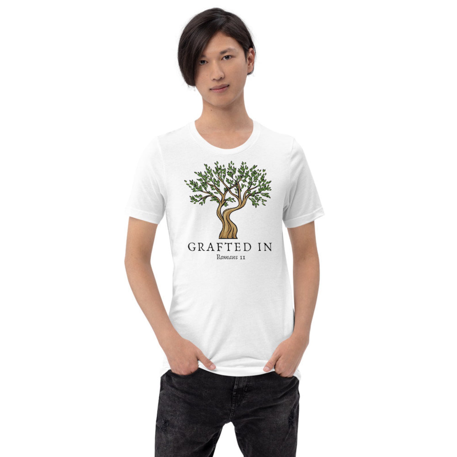 Grafted in Olive Tree Shirt - Christian Faith Tee - Romans 11 - Etsy