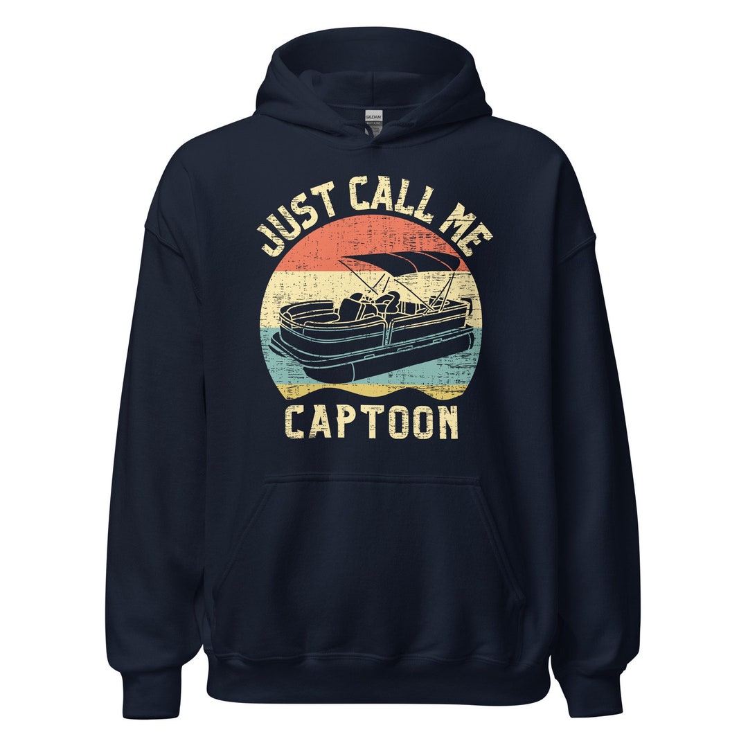 Pontoon Captain Hoodie, Pontoon Long Sleeve T Shirt With Hood, Boat ...