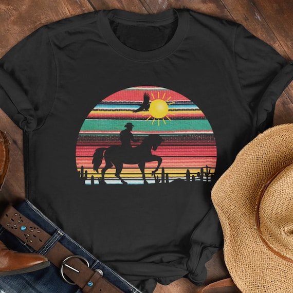 Serape cowboy serape shirt cowboy riding horse shirt desert | Etsy