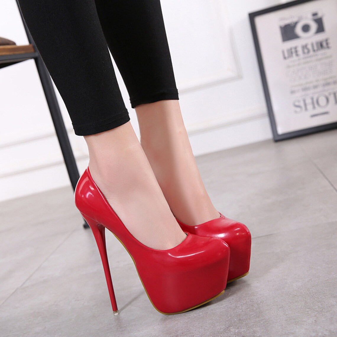 Sexy Round Toe Platform Pumps - Etsy