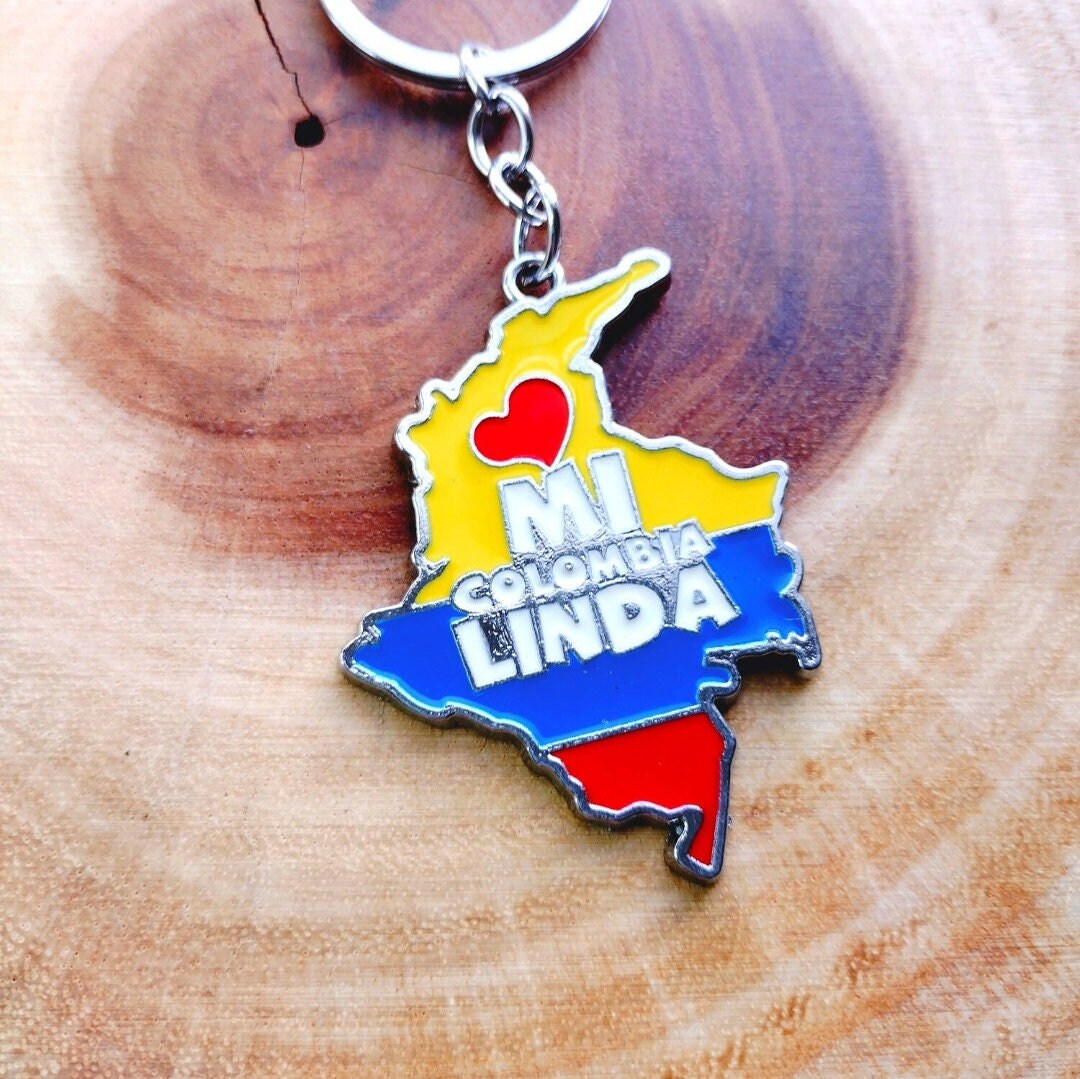 Colombia Map Keychain, Colombian Gift Art, Colombian Trip, Colombian ...