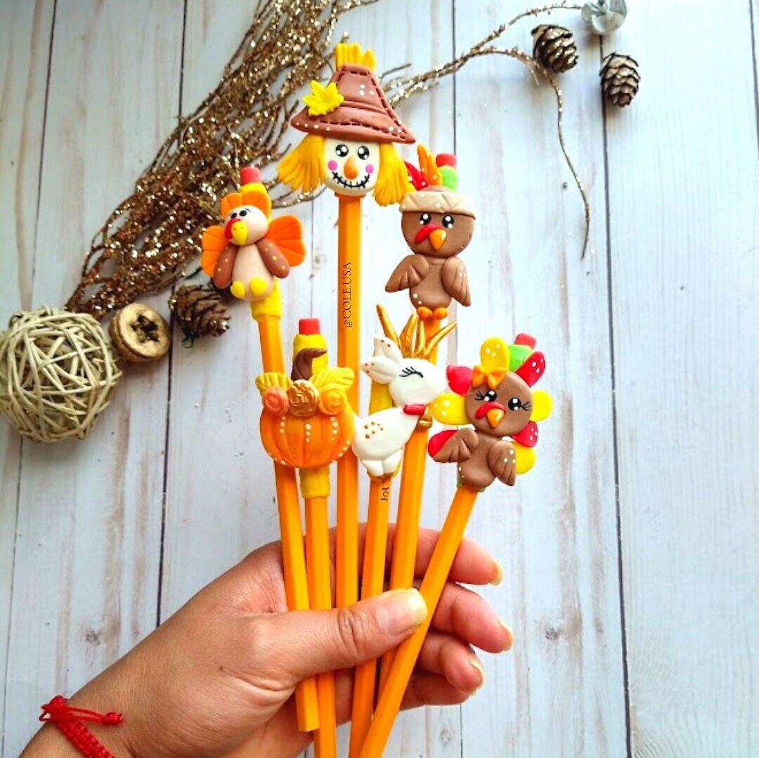 Turkey Pencil Topper,thanksgiving,holidays, Pumpkin Pen,fall Gifts for ...