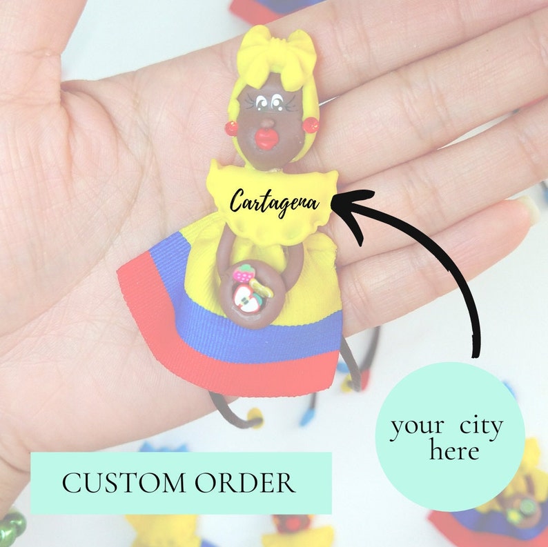 Colombian Palenquera Magnet Doll, Cartagena Colombia Doll, Colombian ...