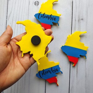 Colombia Flag Map Fridge Magnet, Colombia Christmas Ornament, Wedding ...