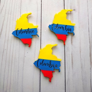 Colombia Flag Map Fridge Magnet, Colombia Christmas Ornament, Wedding ...