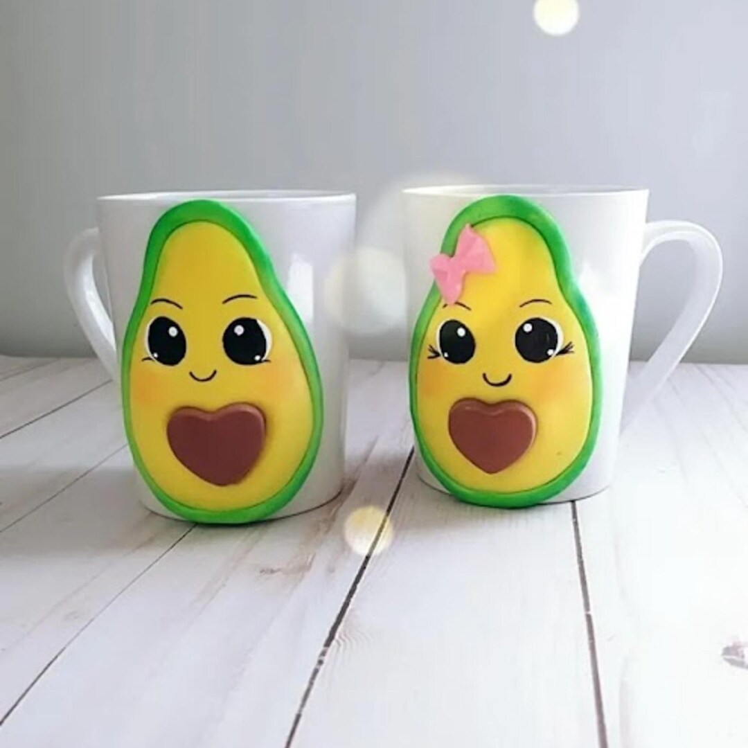 Cute Avocado Mug, Personalized Friendship Mug, Avocado Couple Mugs Gift ...