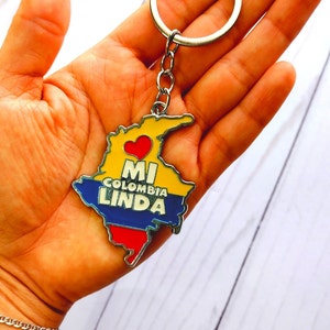 Colombia Map Keychain, Colombian Gift Art, Colombian Trip, Colombian ...