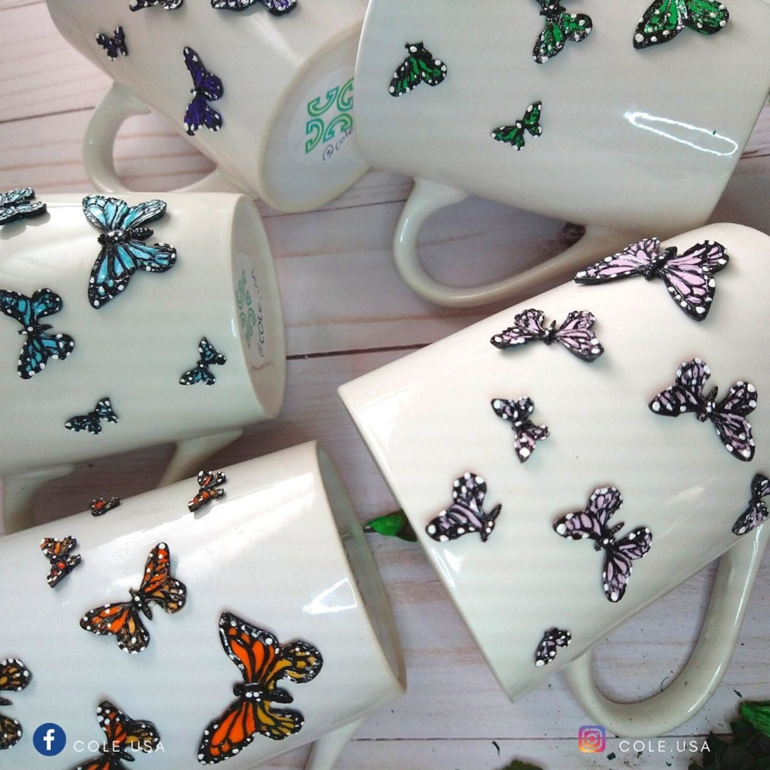 Butterfly Mug Cup Decorated With Butterflies Butterfly - Etsy