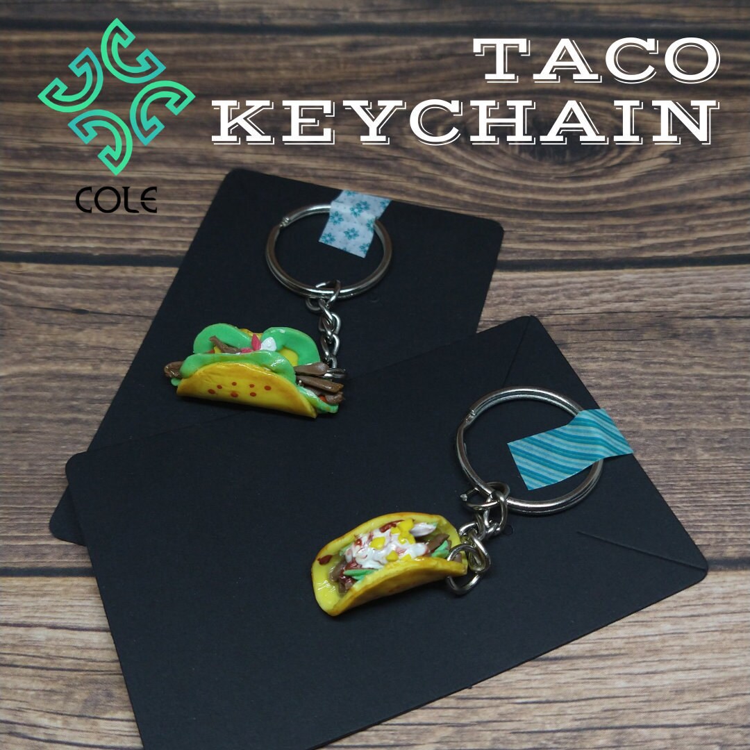 Taco Keychain Mexican Keychain Mini Taco Keychain - Etsy