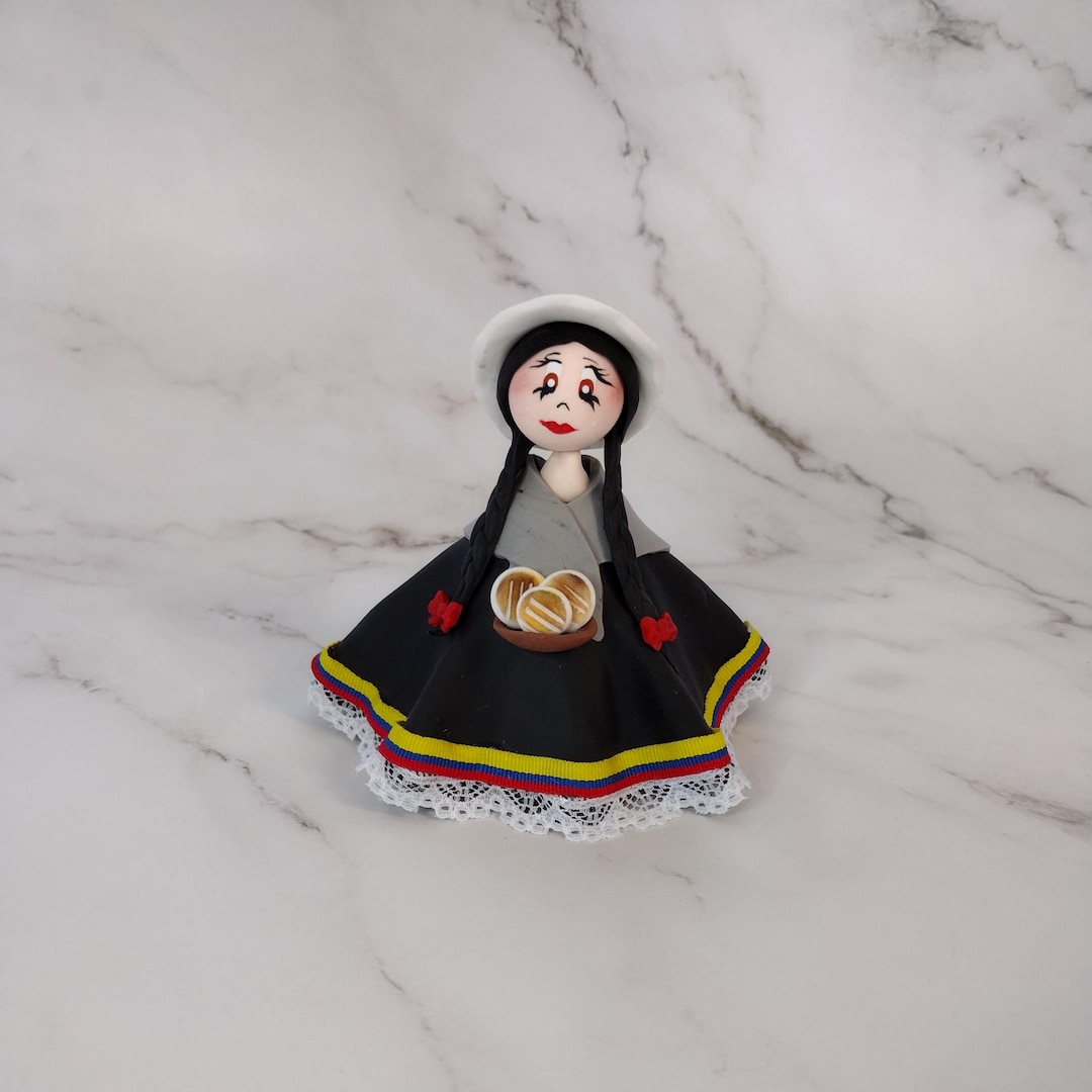 Handcrafted Colombian Clay Doll: Arepa Lover Gift, Latin Home Decor - Etsy