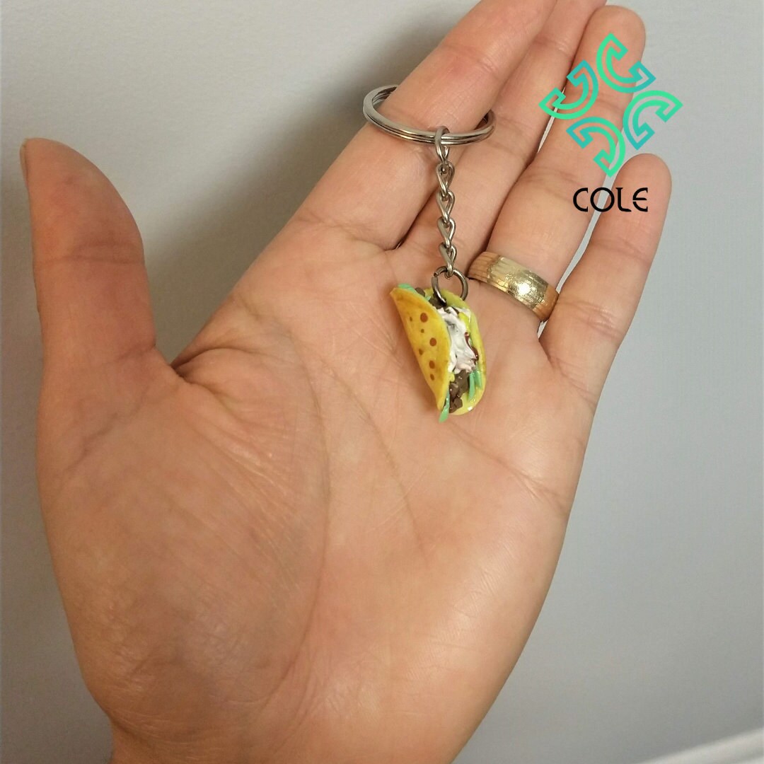 Taco Keychain Mexican Keychain Mini Taco Keychain - Etsy