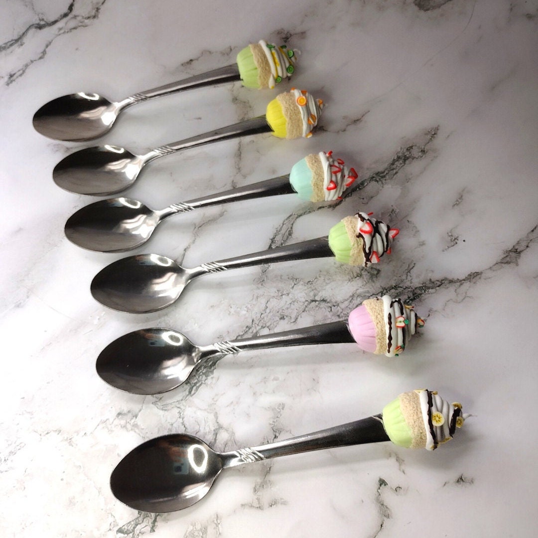 Lot of 6 Ice Cream Spoon, Tea, Desserts and Coffee Personalized Spoon ...