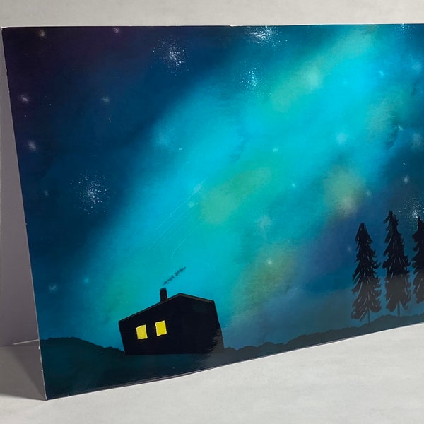 Northern Lights Card - Etsy