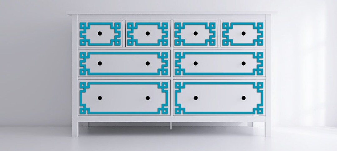 SET of 8 - Wooden Overlays Ready to Apply - Kit for Hemnes 8 Drawers ...