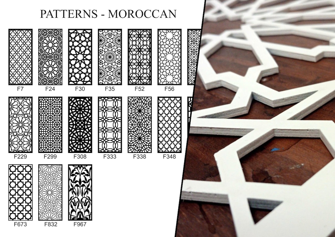 Wooden Ready to Apply Overlay. 25 MOROCCAN Patterns to Choose From ...