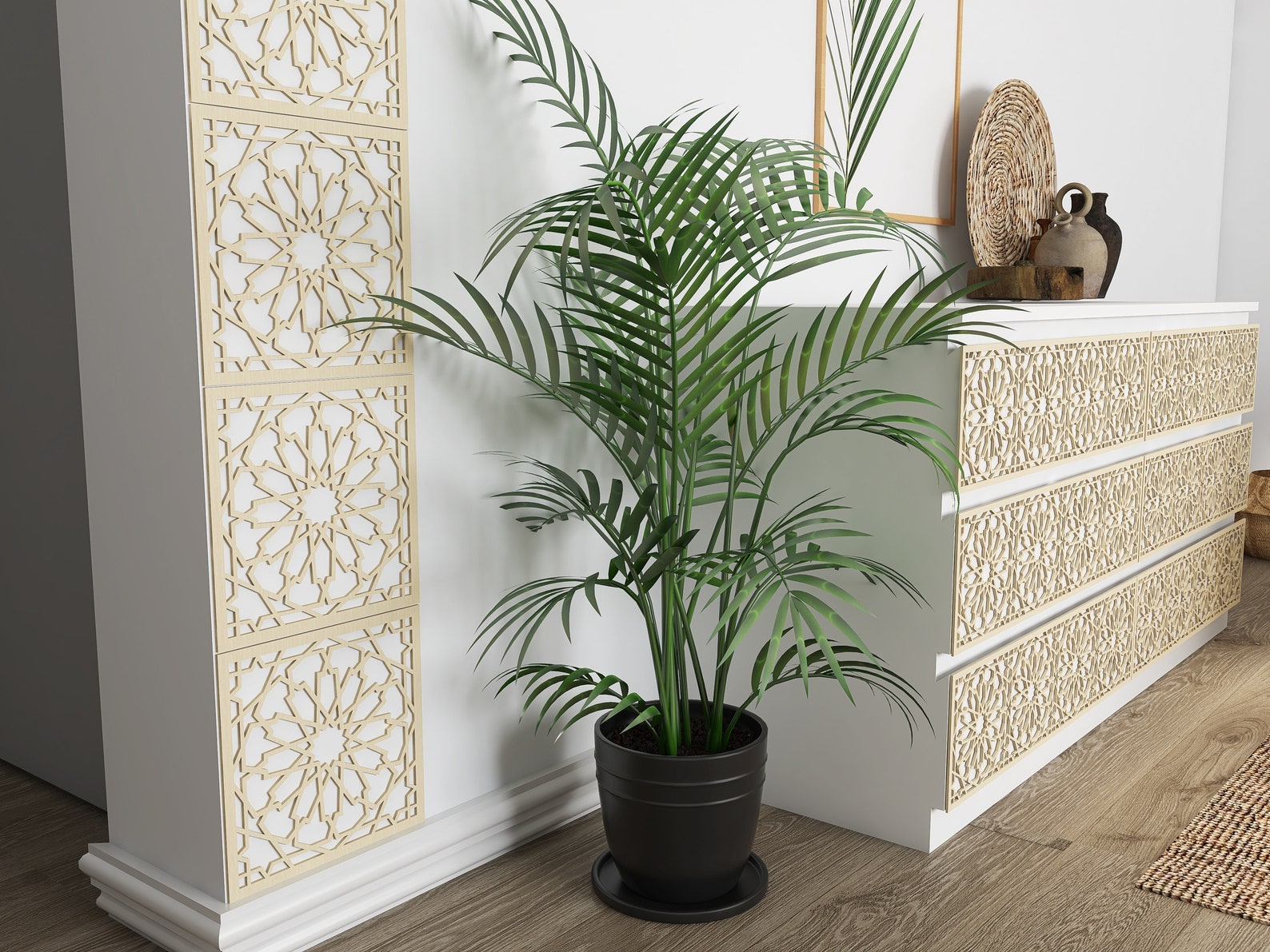 Wooden Overlay Ready to Apply - Set of 6, Kit for Malm 6 Drawers ...