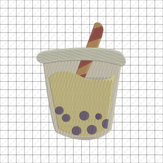 Bubble Tea Boba Embroidery File - Etsy