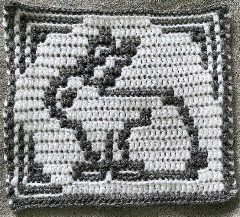 Mosaic Crochet Bunny Square Pattern: Easter Decor (PDF Pattern) - Etsy