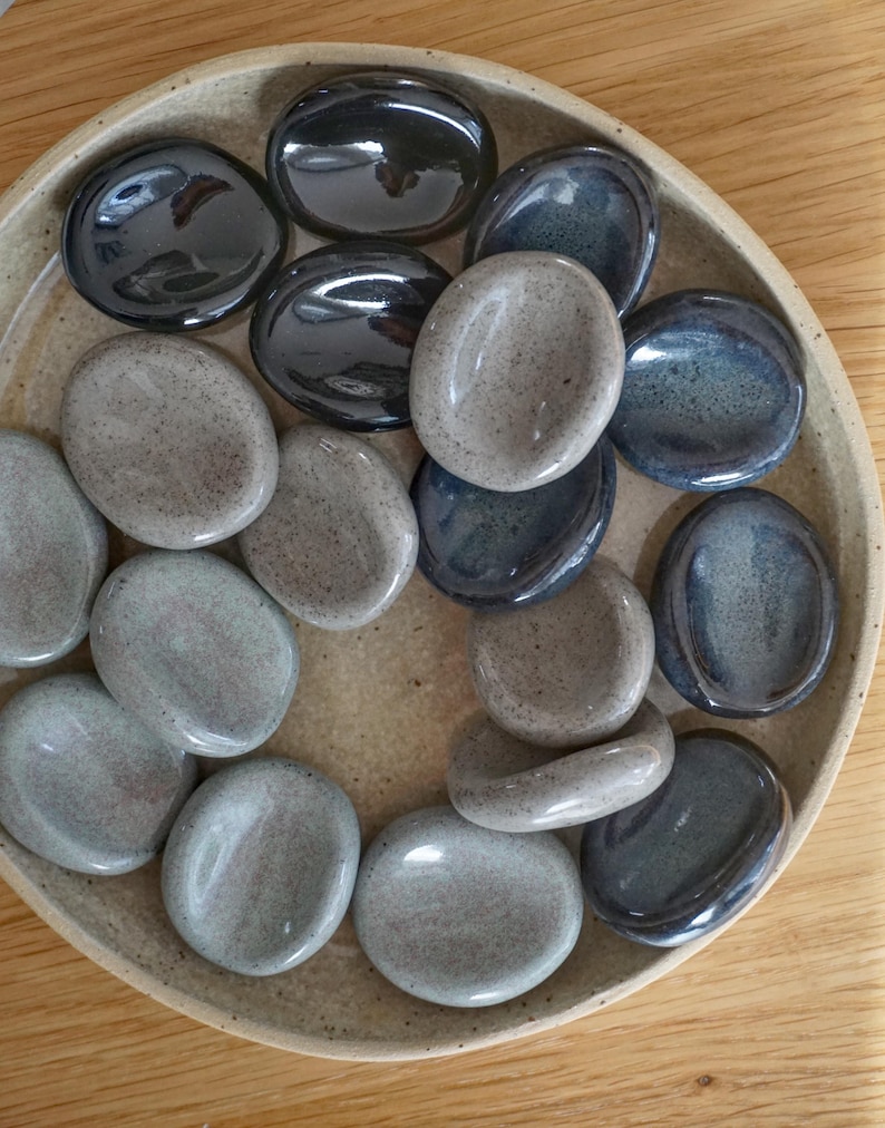 Ceramic Anxiety Stone: Pocket Relaxation Pebble - Etsy