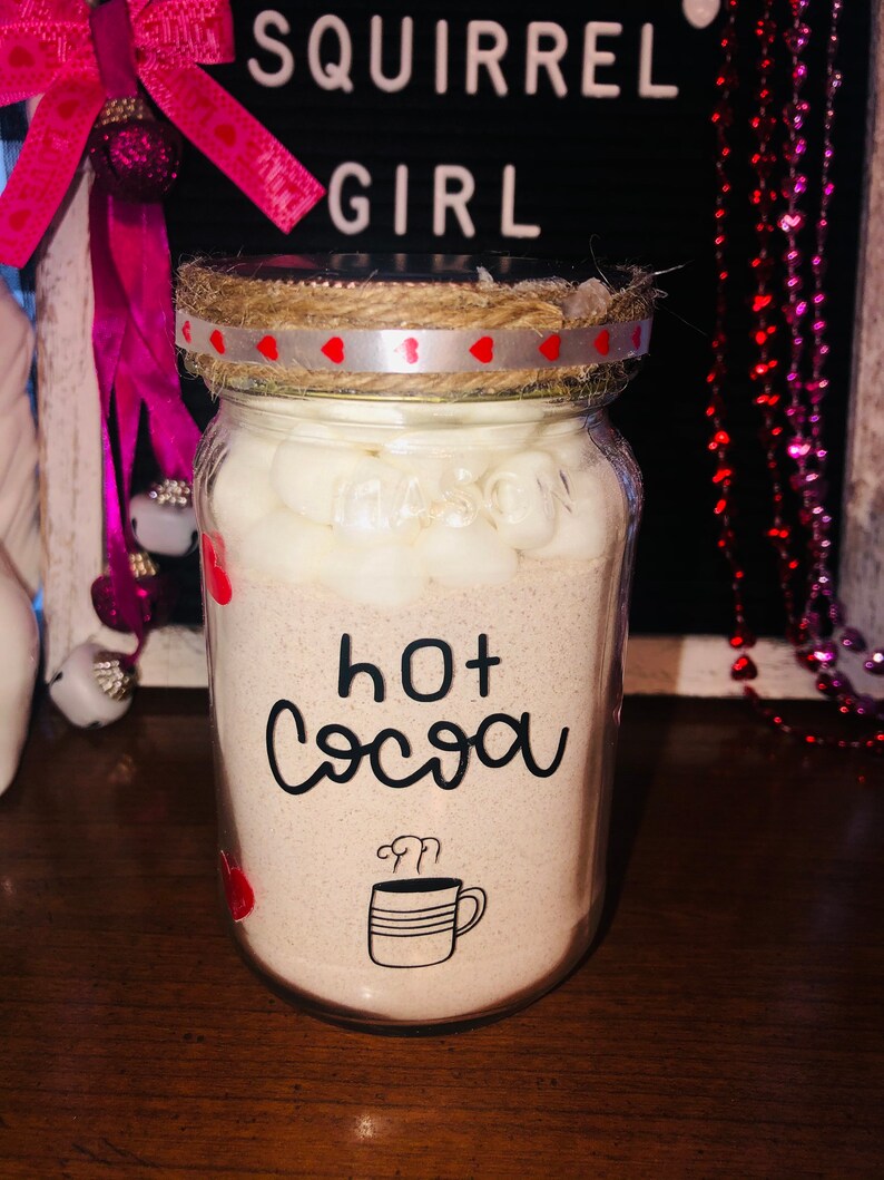 Homemade Hot Cocoa Valentines Hot Cocoa Jars Stocking Etsy