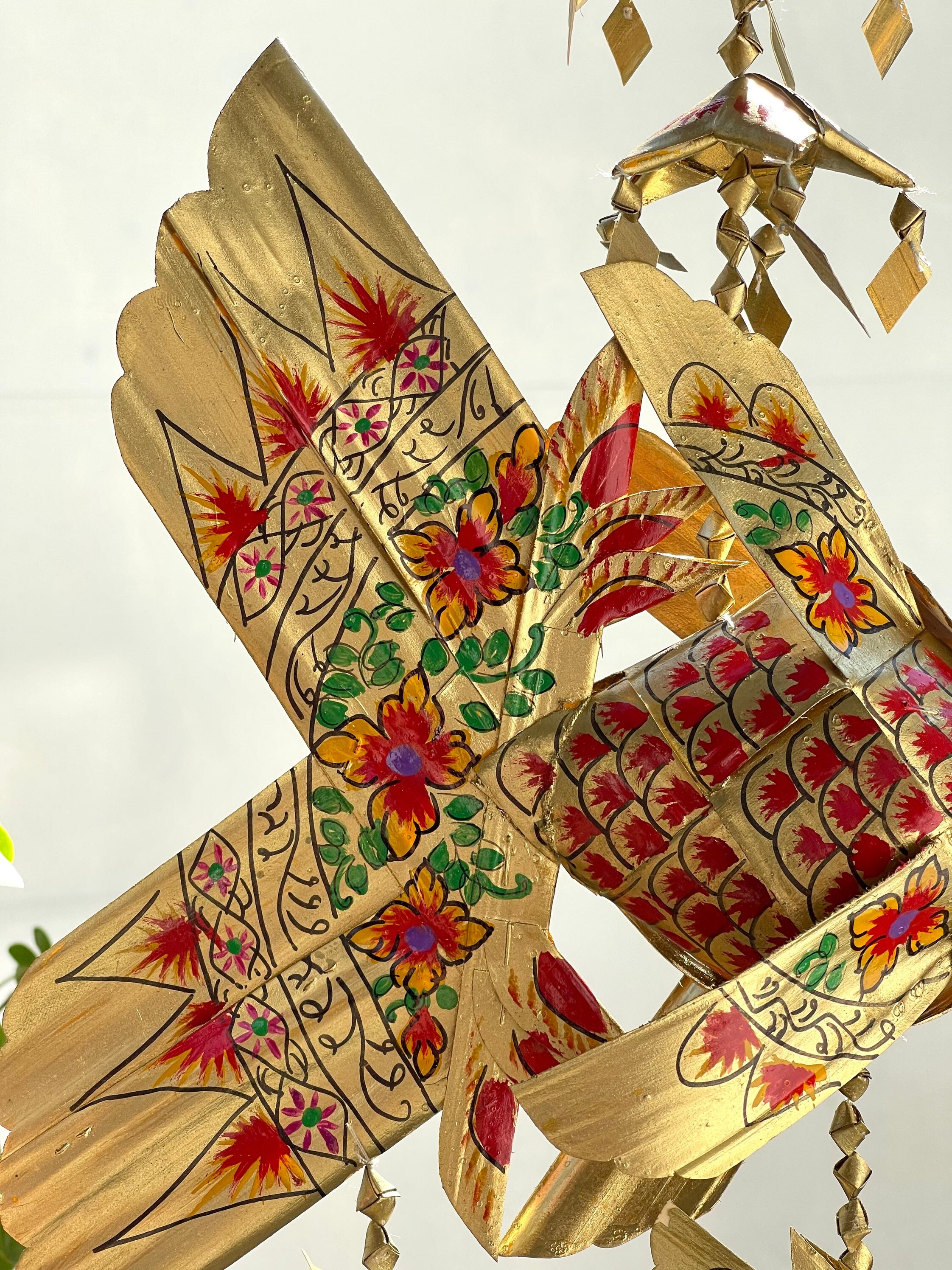 Golden Thai Woven Fish Mobile. Golden Weaved Carp, Beautiful Pattern ...