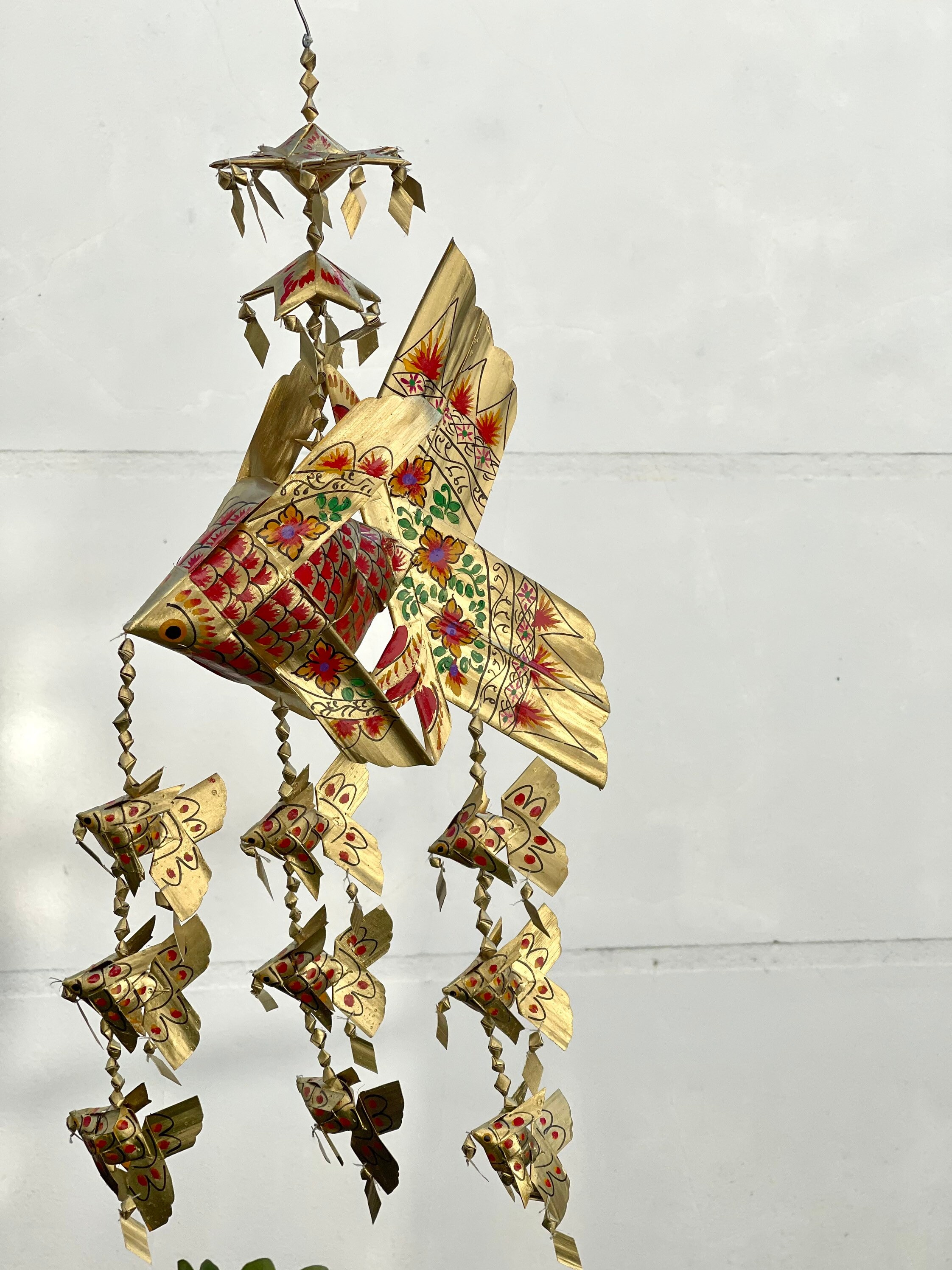 Golden Thai Woven Fish Mobile. Golden Weaved Carp, Beautiful Pattern ...