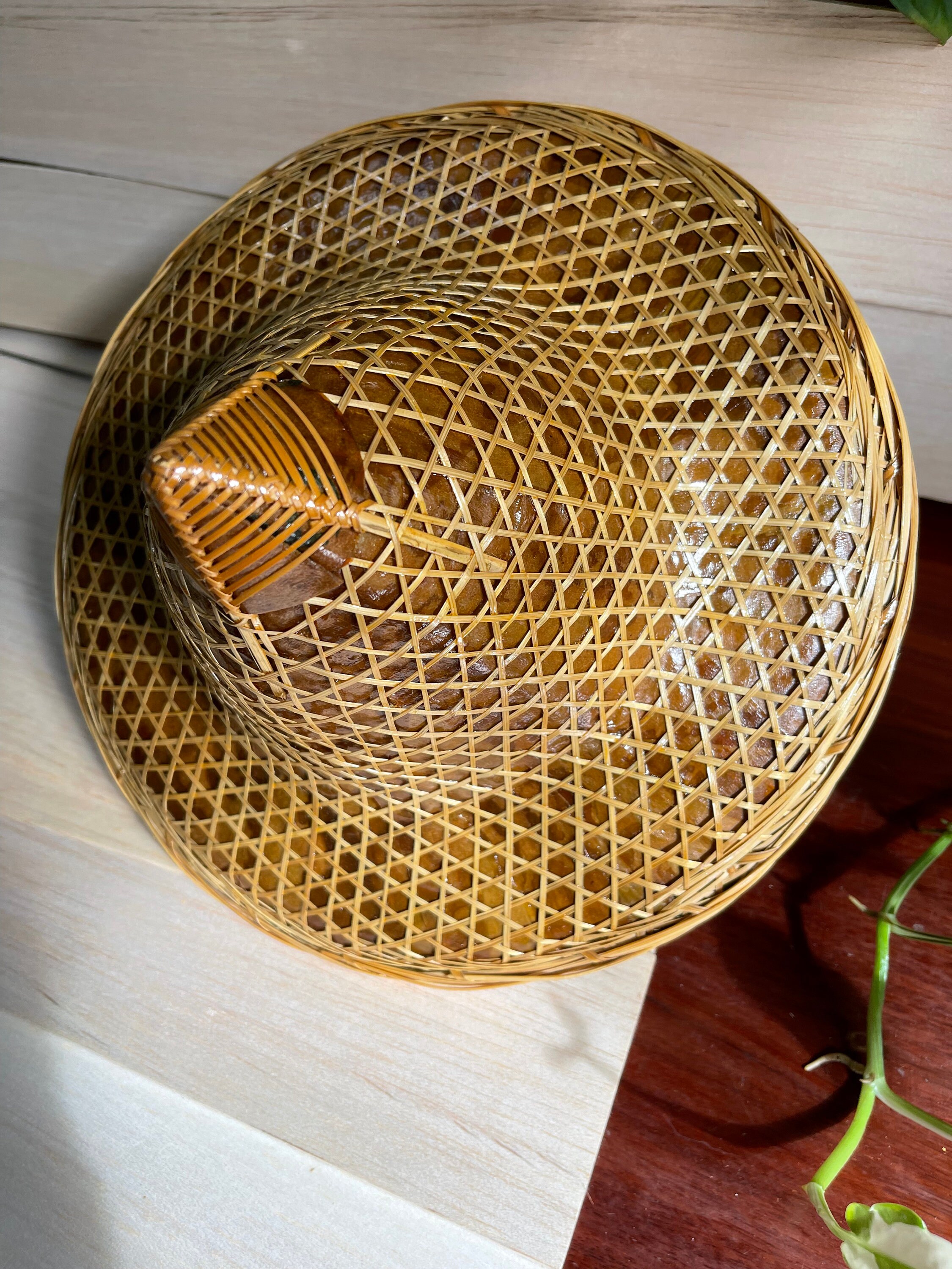 Woven Straw Hat.hat Made of Bamboo and Palm Leaves.for the Decoration ...