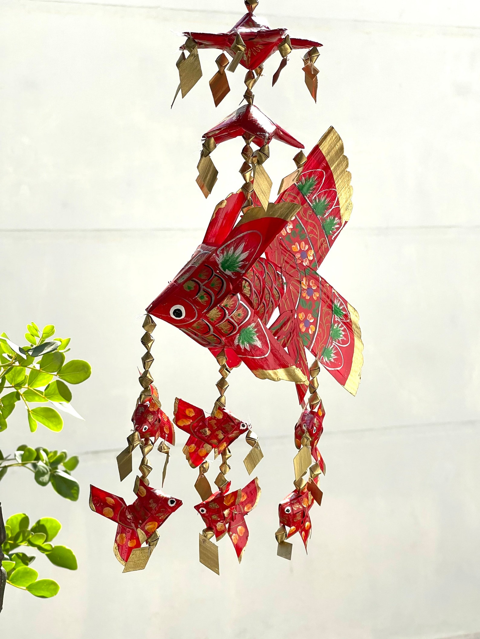 Mini Red Thai Woven Fish Mobile. - Etsy