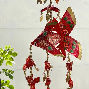 Mini Red Thai Woven Fish Mobile. - Etsy