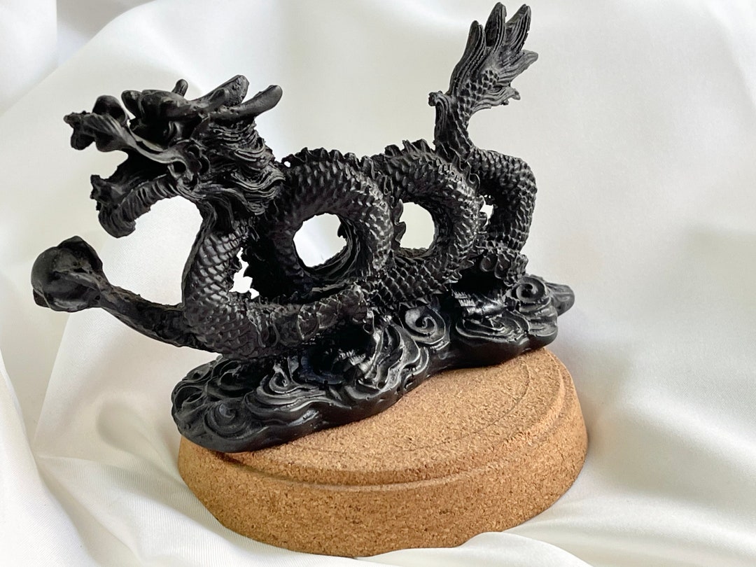 Mini Black Chinese Dragon Statue Using Resin Material It’s a Minimalist ...