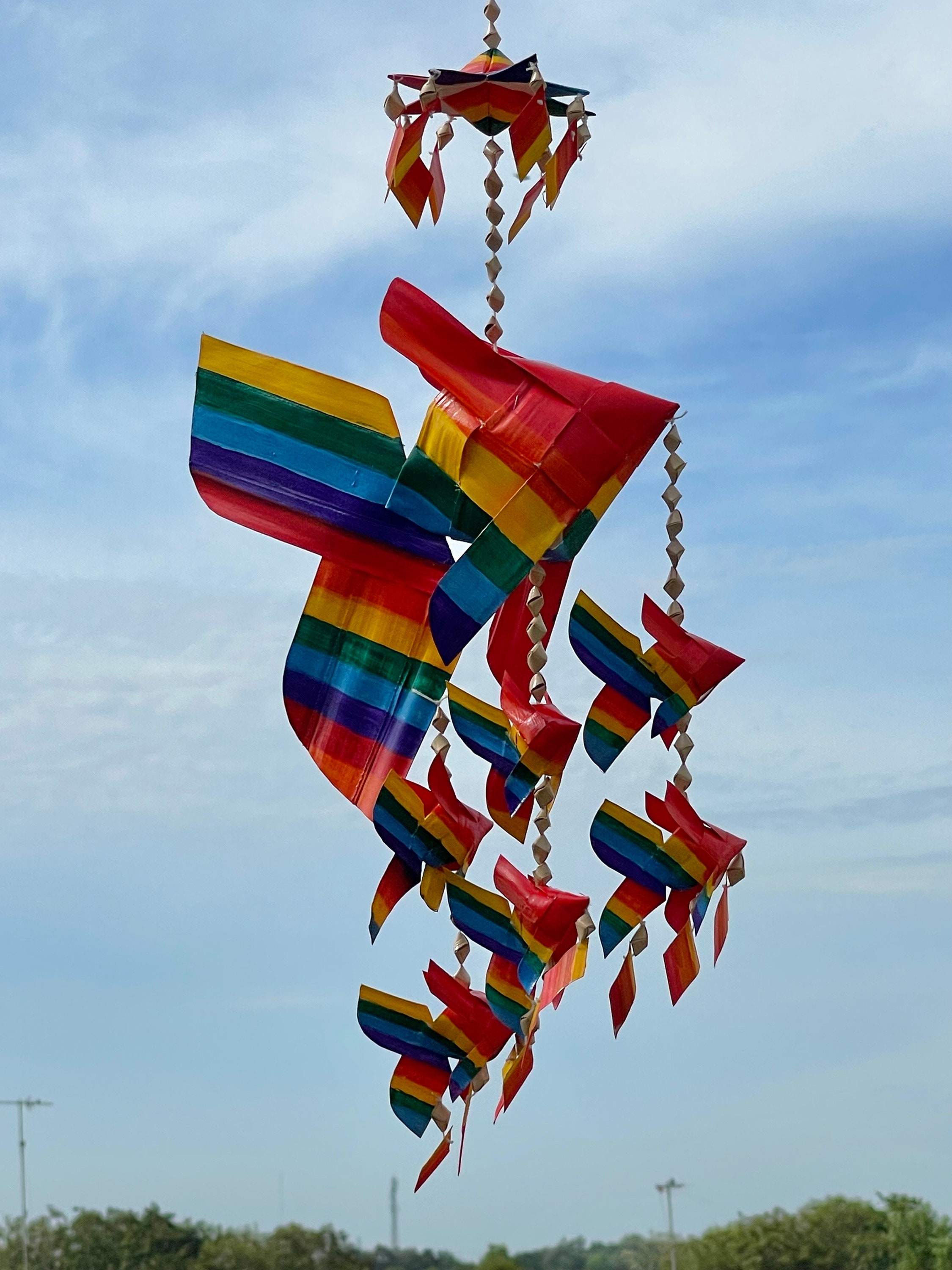 Thai Rainbow Fish Mobile Made From Palm Leaf With Colorful Patterns. - Etsy