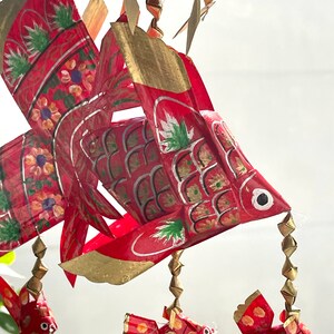 Mini Red Thai Woven Fish Mobile. - Etsy