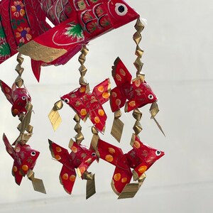 Mini Red Thai Woven Fish Mobile. - Etsy