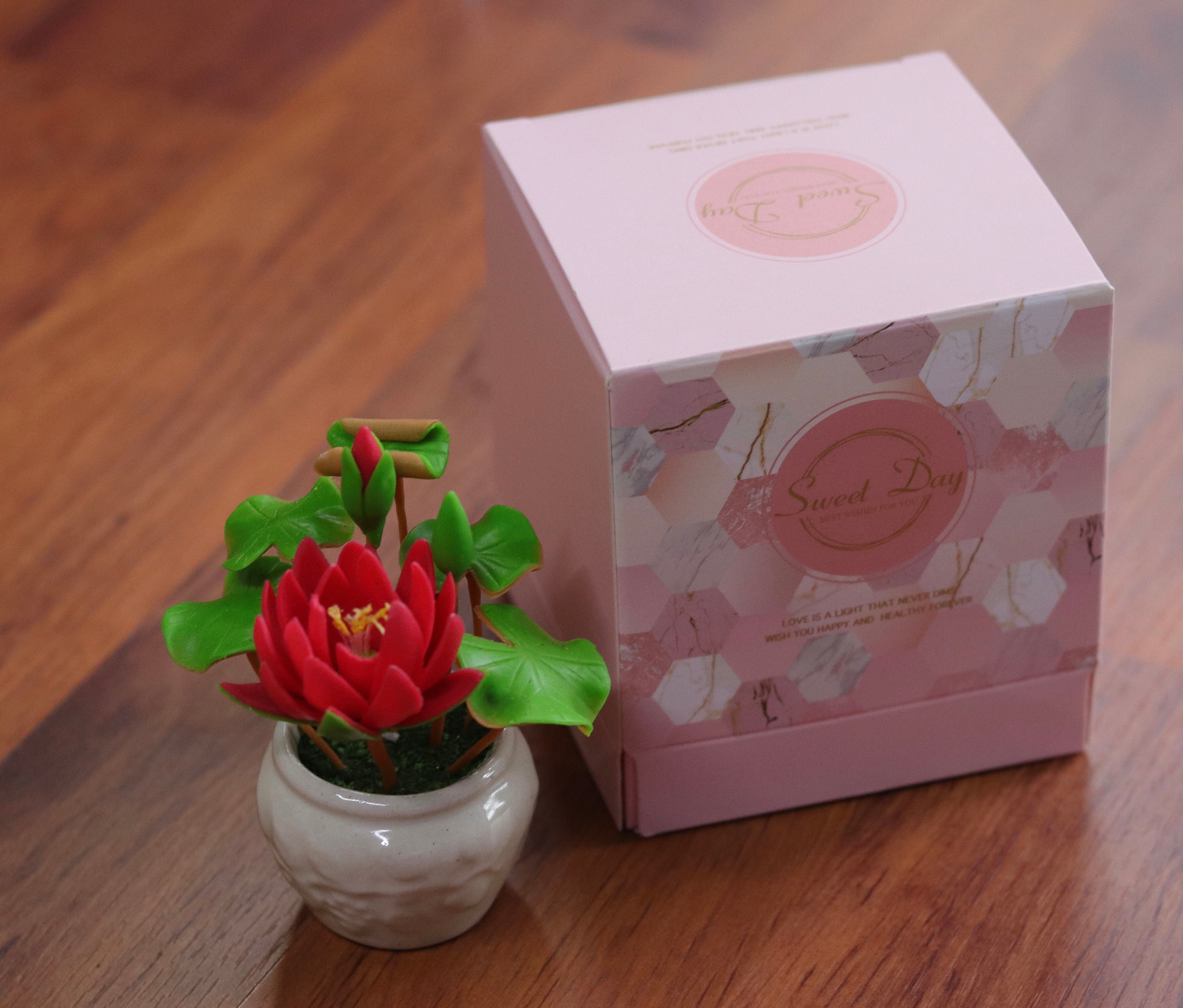 Japanese Clay Lotus Flower Sculpture, Home Decoration, Gift Souvenirs ...