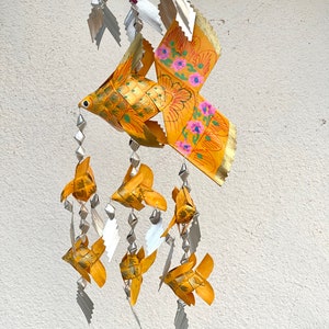 Mini Red Thai Woven Fish Mobile Made From Palm Leaf With Colorful ...