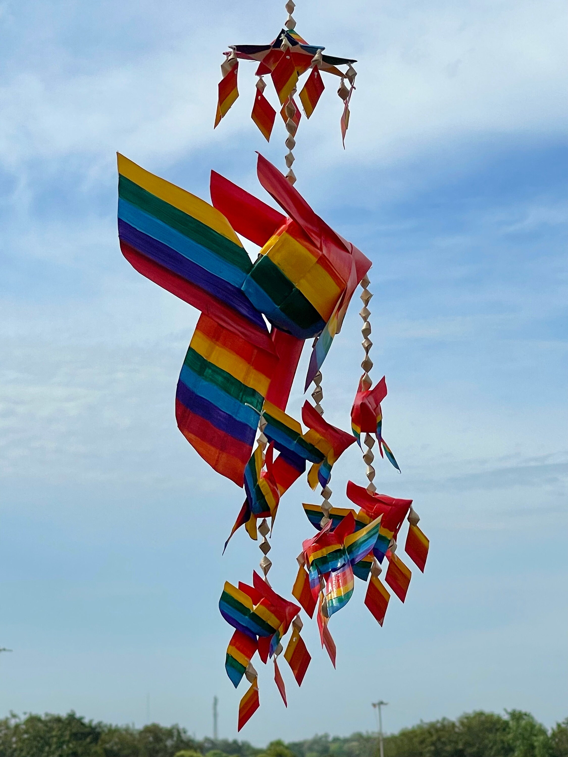 Thai Rainbow Fish Mobile Made From Palm Leaf With Colorful Patterns. - Etsy