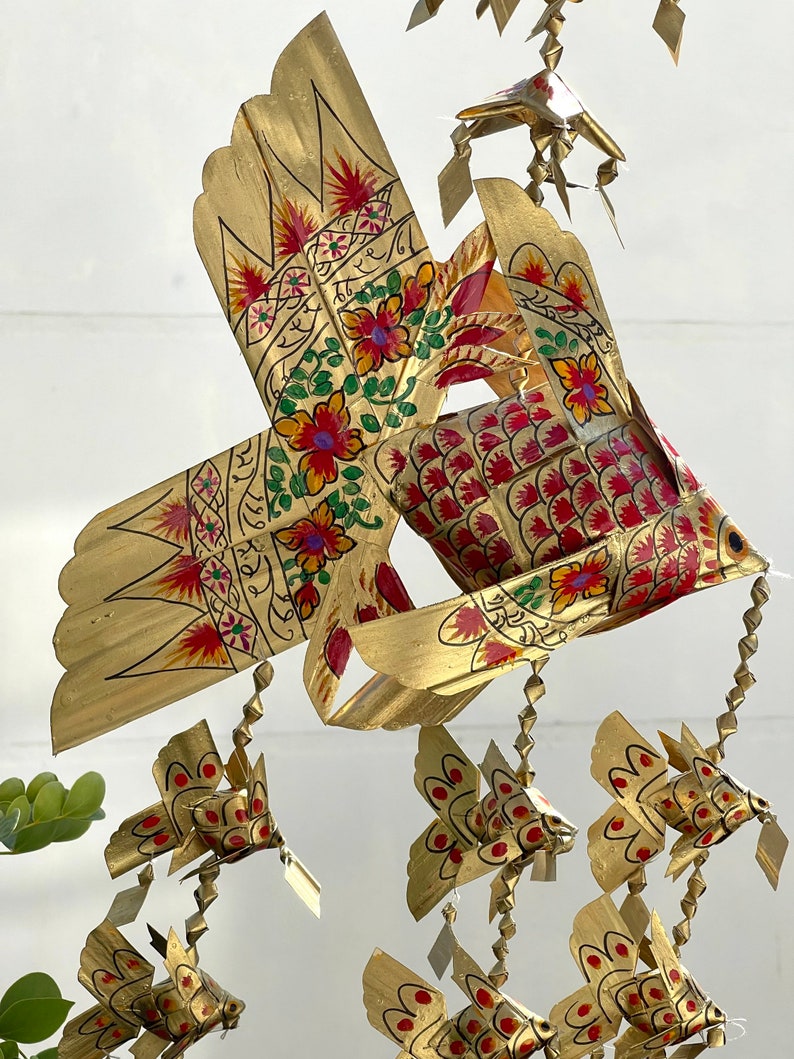 Golden Thai Woven Fish Mobile. Golden Weaved Carp, Beautiful Pattern ...