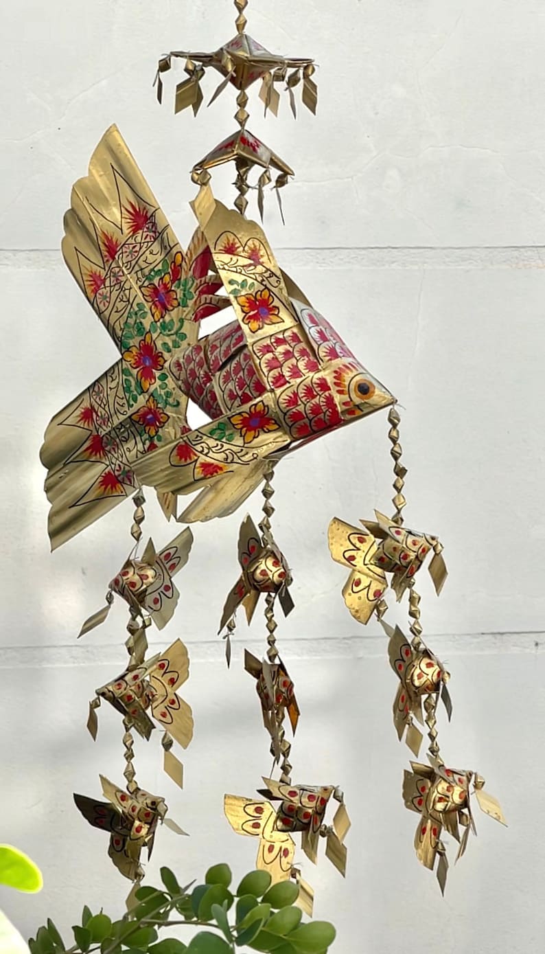 Golden Thai Woven Fish Mobile. Golden Weaved Carp, Beautiful Pattern ...