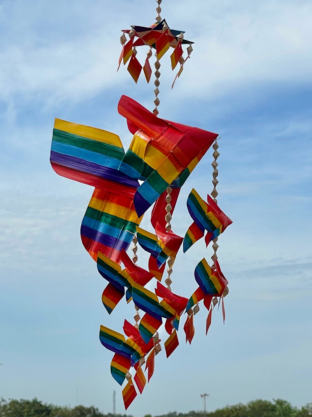 Thai Rainbow Fish Mobile Made From Palm Leaf With Colorful Patterns. - Etsy