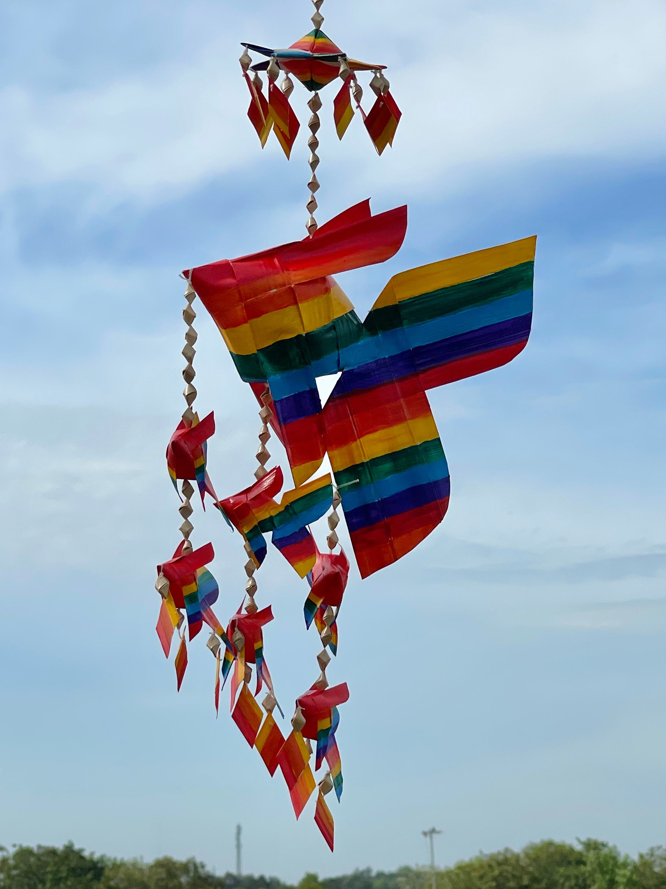 Thai Rainbow Fish Mobile Made From Palm Leaf With Colorful Patterns. - Etsy