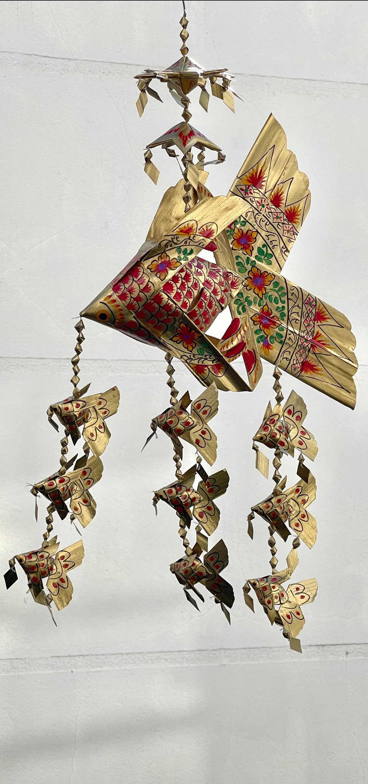 Golden Thai Woven Fish Mobile. Golden Weaved Carp, Beautiful Pattern ...