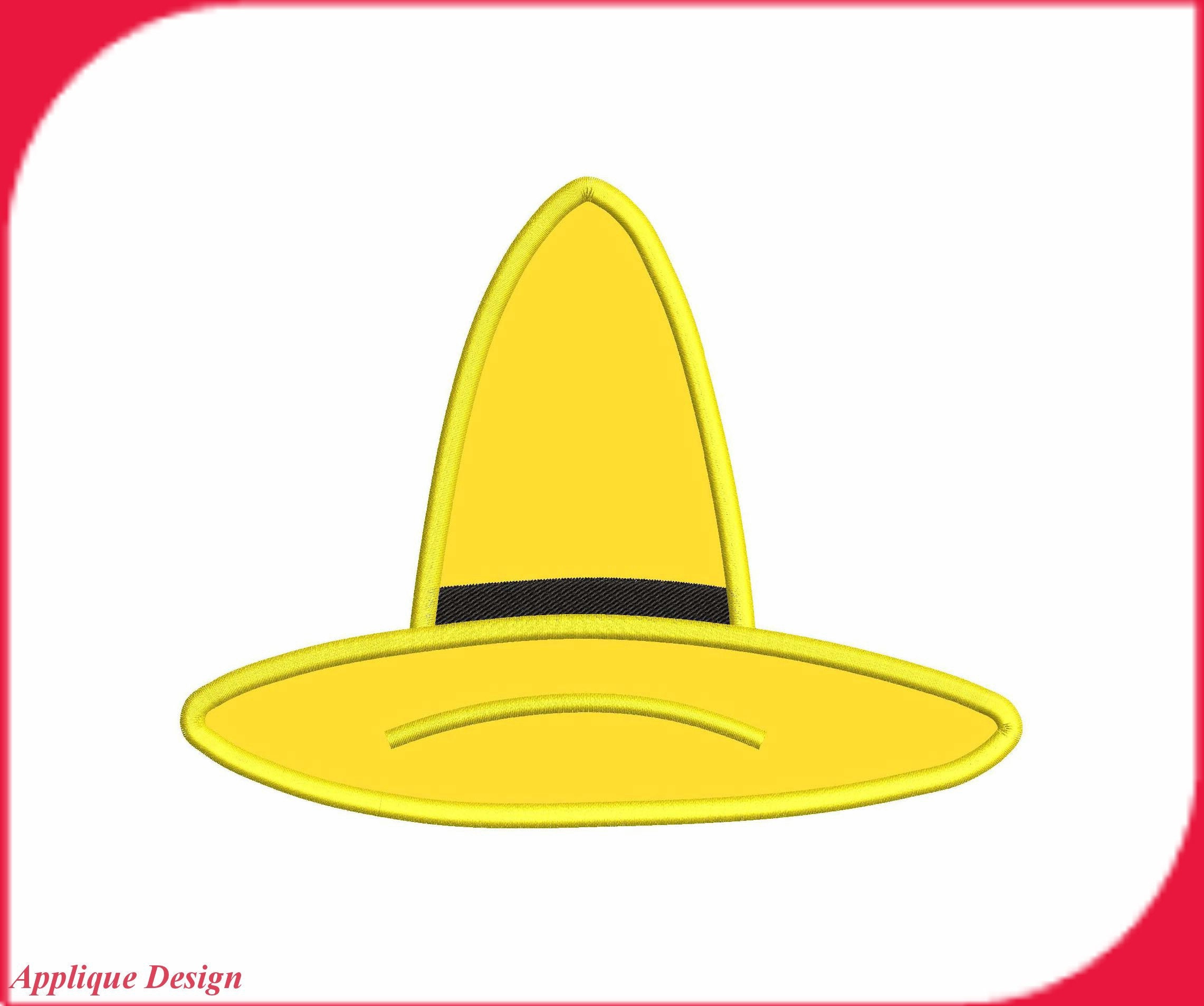 Hat Curious George Applique Embroidery Design Instant | Etsy