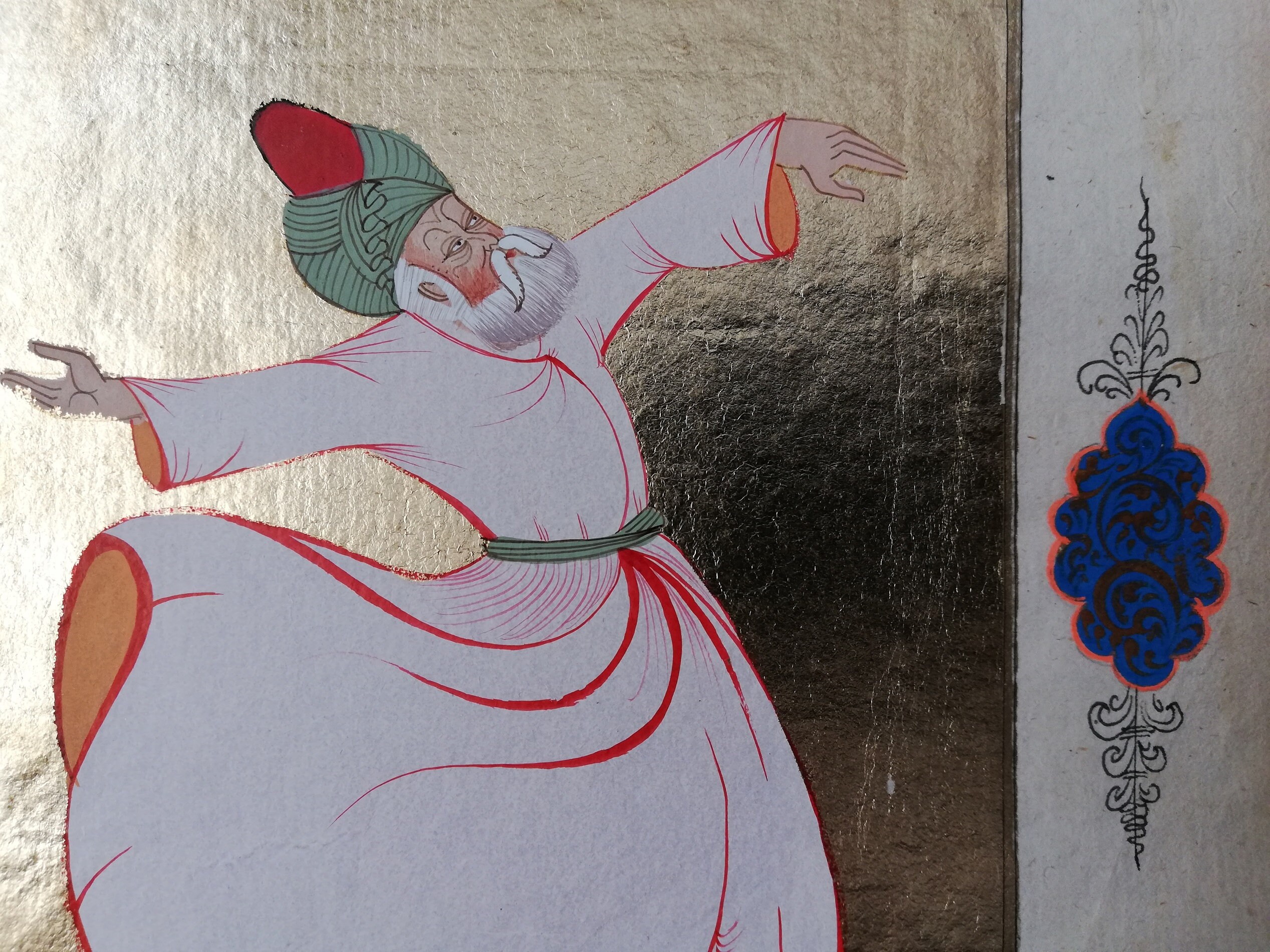 Ottoman Turkish Miniature Art Whirling Dervish in White - Etsy