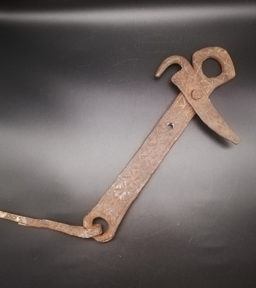 1900's Ottoman Turkish Primitive Huge Hand Forged Iron Door Panel With ...
